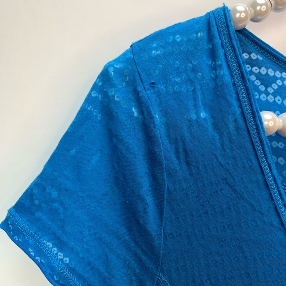 Free People | Tops | Free People Blue Hombre Beaded Edge Top Sz Xs ...